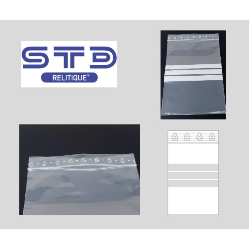 Sachet ZIP Bandes 200 x 300 mm PE 90microns PAR 1000