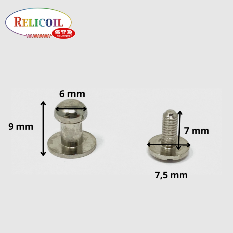 Rivet à goujon métal 9 mm à visser par 1000 - Assemblage et fixation