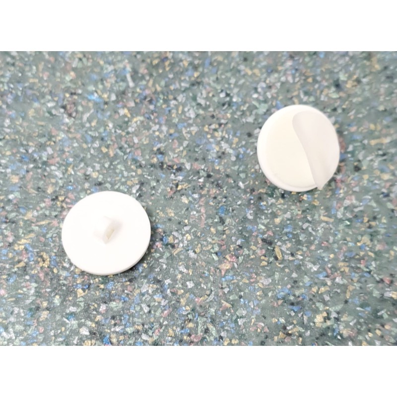 PLATINE BLANCHE RONDE 20MM AVEC OEILLET PAR 100