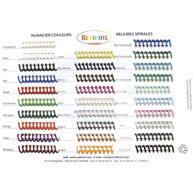 Reliure spirale plastique A 4 Ecolo Coil