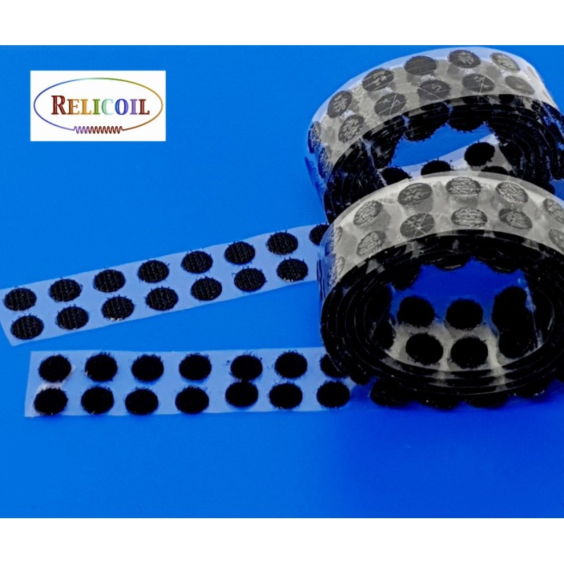 Pastille auto-agrippante 10 mm Noir en rouleau de 4100 pastilles