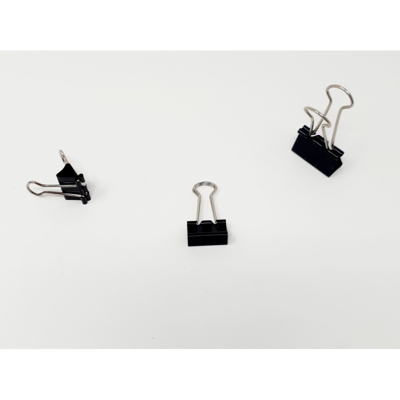 PINCE CLIP METAL NOIR 19 MM RABATTABLE PAR 100